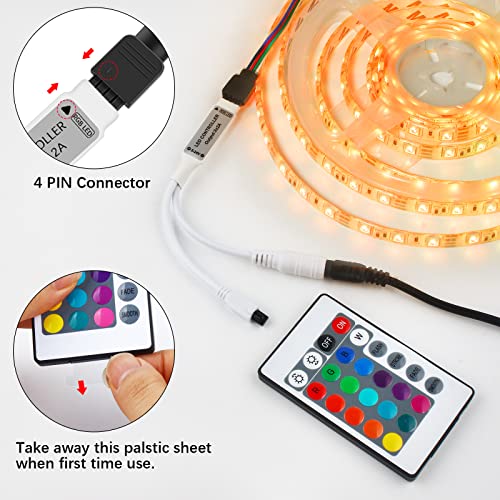 RGBZONE Mini 4 PIN RGB IR LED Controller 24 Keys for SMD 3528 5050 5630 ...