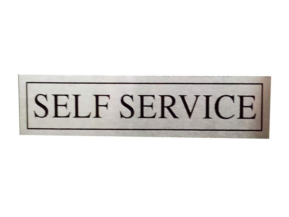 THW Stainless Steel Self Adhesive SELF Service Signage Board (3"x12 ...