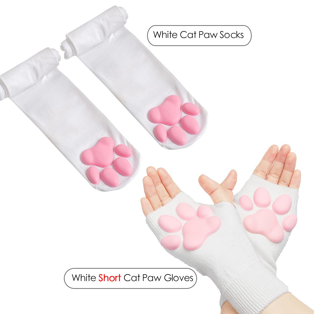 Mua HOMEGYMFREE Cute Cat Paw Mittens Gloves, Kawaii Cat Cosplay Kawaii ...