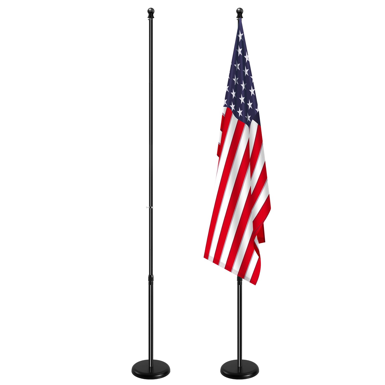Indoor Flag Pole Kit with Base 8FT-9.5FT,Aluminum Commercial Indoor ...