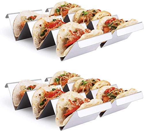 Taco Holder Stand,Set of 4 Stainless Steel Taco Tray,Stylish Taco Shell ...