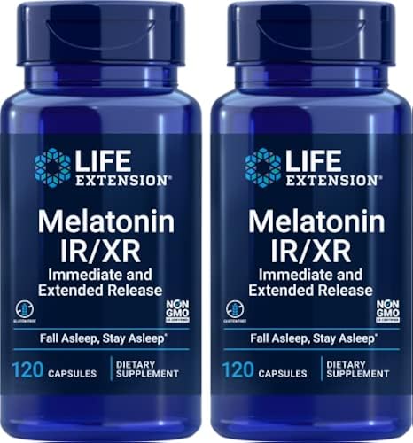 Life Extension Melatonin IR/XR, 120 Capsules (Pack of 2) - Immediate ...