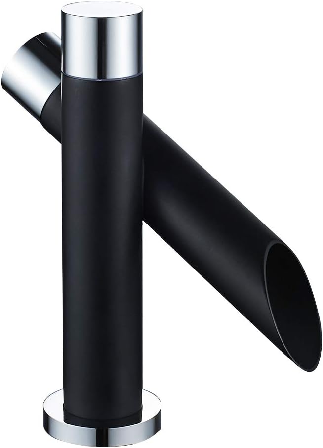 Modern Unique Waterfall Tap Bathroom Sink Taps Black Basin Mono Mixer ...