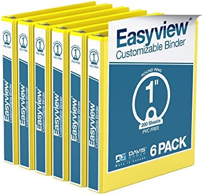 EasyView Premium 1-Inch Binders with Clear-View Covers, 3-Ring Binders ...