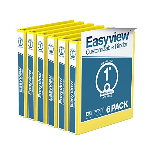 EasyView Premium 1-Inch Binders with Clear-View Covers, 3-Ring Binders ...