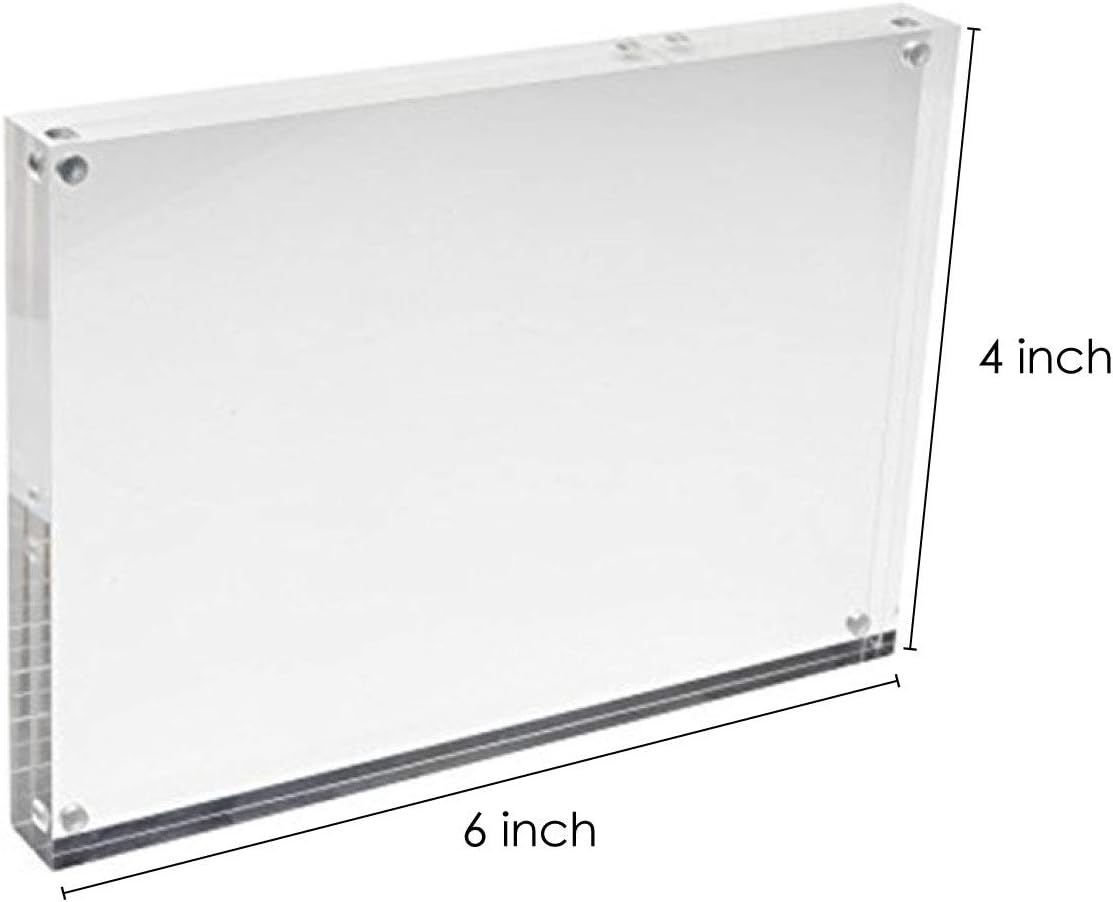 TRIXES Magnetic Acrylic Photo Frame- 6 x 4in – Double sided Display ...