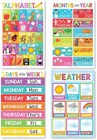 4 Alphabet, Months of the Year, Weather, Days of The Week Calendar For ...