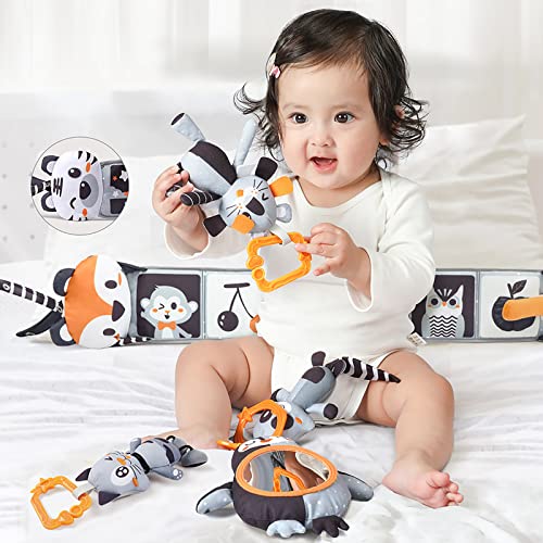 TUMAMA Baby Rattle Toy & Soft Book Set, Black and White High Contrast ...
