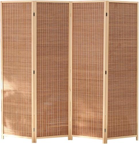 HOOKOR Bamboo Room Divider, 4 Panel Room Dividers & Folding Privacy ...