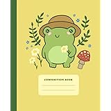 Composition Book: Cute Frog Cowboy Hat Daisy Flower | College Ruled ...