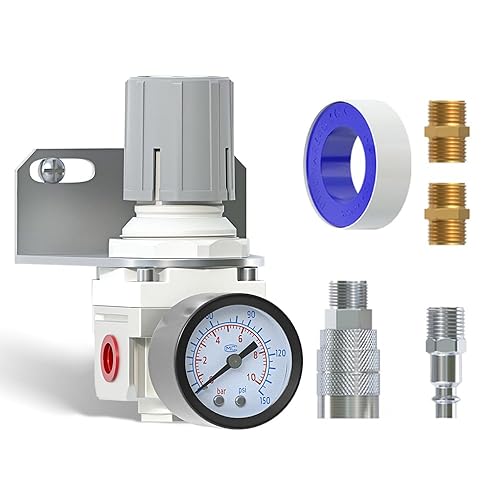AIRZOE 1/4" NPT Air Pressure Regulator,Compressed Air System,Mini Air ...