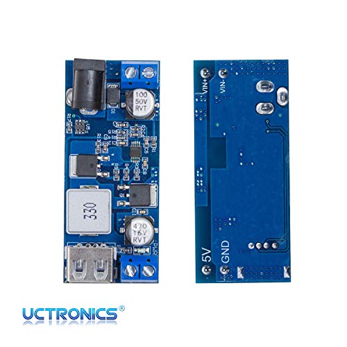 UCTRONICS DC 6V 9V 12V 24V to DC 5V 5A Buck Converter Module, 9-36V Step Down to USB 5V ...