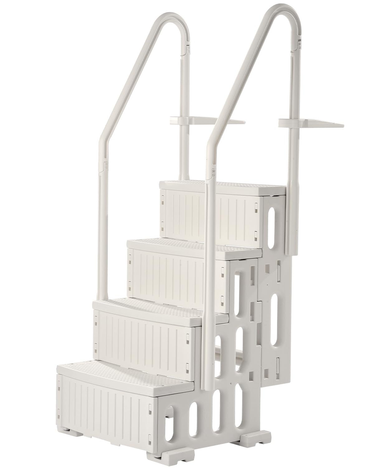 VEVOR Swimming Pool Ladder, 4-Step Double Handrails Stairs with Non ...