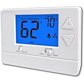NonProgrammable Thermostat for House, Digital Energy-Saving Thermostat,Single-Stage Systems, 1 ...