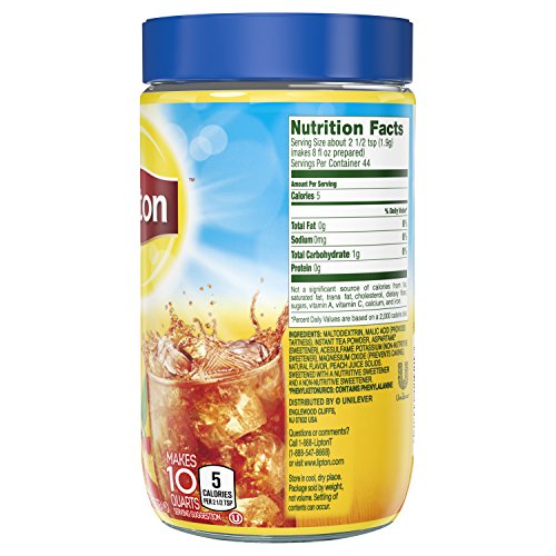 Lipton Iced Tea Mix, Diet Peach, 10 Quart (Pack of 4) | Pricepulse