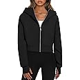 Amazon.com: Trendy Queen Hoodies for Women Full Zip Up Cropped ...