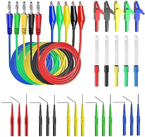 Goupchn Back Probe Kit 30PCS Banana Plug to Copper Alligator Clip ...