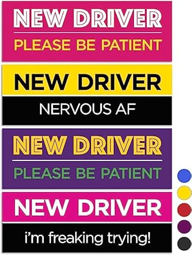 Rio Salto 4-Pack Large New Driver Car Sticker Please Be Patient ...