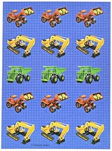 Amazon.com: Children's Construction Vehicle Stickers - 4 Sheets, 1 ...