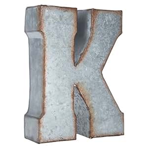 Amazon.com: Generic Galvanized Metal 3D Letter K,Grey Metal: Home & Kitchen