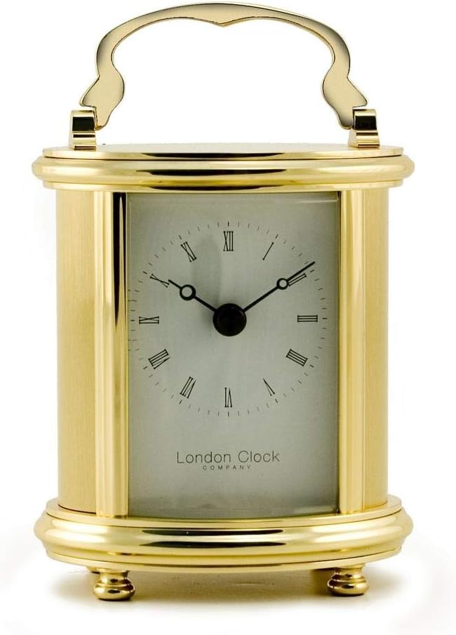 London Clock Co Gold Finish Brass Carriage/Mantle Clock: Amazon.co.uk ...