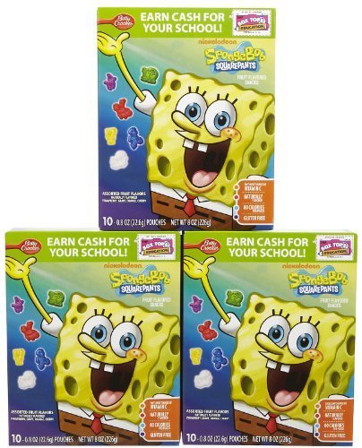 Spongebob Squarepants Fruit Flavored Snacks 8 Oz (Pack Of 10) By Fruit ...