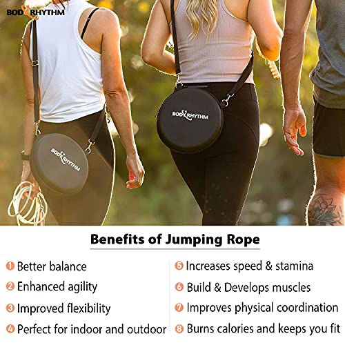 BODYRHYTHM Weighted Jump Rope Set - with 1/2 LB Weighted Handles, 1/2 ...