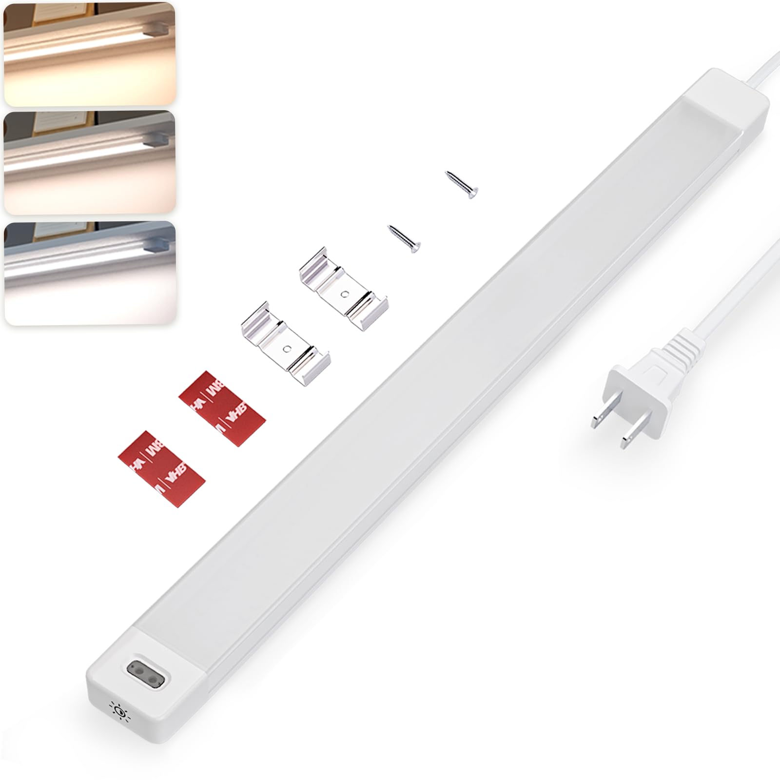 MYPLUS Under Cabinet Lights Plug in, Hand Wave, 16" LED Light Bar, 5 ...