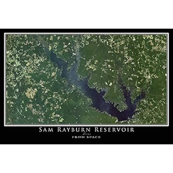 Amazon.com: The Sam Rayburn Lake Texas Satellite Poster Map L 24 x 36 ...