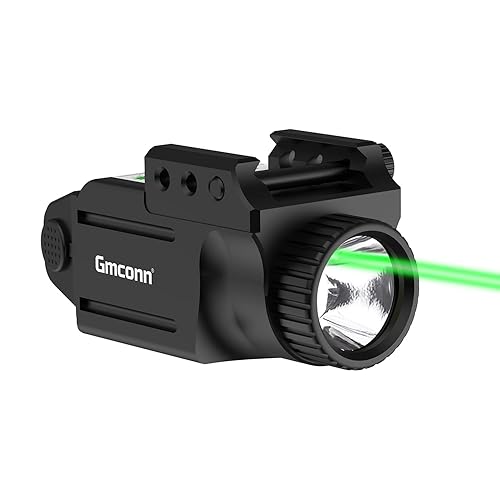Gmconn Pistol Flashlight Green Laser White LED Light Combo with Compact ...