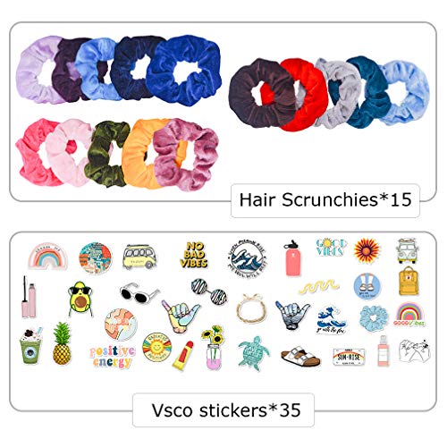 BOKIN PrePiece VSCO Girl Stuff Set 35Pcs Stickers 15 Pcs Velvet Fabric ...