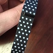 Amazon.com: Large 1 Pink 1 Black with White Dots Spots Band for Fitbit ...