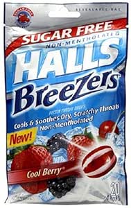 Amazon.com: Halls Breezers Pectin Throat Drops, Sugar Free, Cool Berry ...