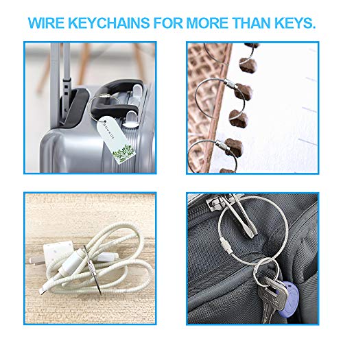 sunseek 20 Pack Wire Keychain Cables, 6 inch Stainless Steel Cable ...