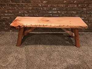 Amazon.com: Rustic Log Bench Pine and Cedar with Live Edge Furniture (4 ...