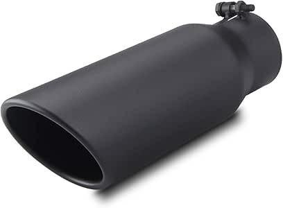 Amazon.com: 3 Inch Inlet Black Exhaust Tip, 3" x 4" x 12" Universal ...