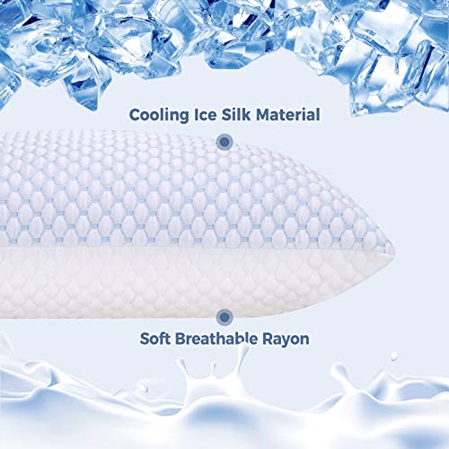 OSBED Shredded Memory Foam Pillows Queen Size Set of 2, Cooling Pillows for Sleeping 2 Pack ...