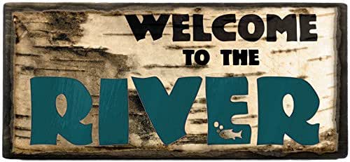 Amazon.com: Welcome to the River Standard Sign - Birch Bark : Handmade ...