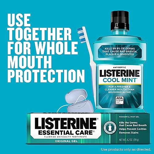 Listerine Essential Care Original Gel Fluoride Toothpaste, 4.2 Ounce ...