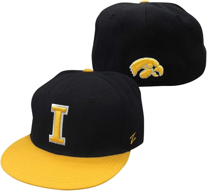 Amazon.com: University of Iowa Hawkeyes 2 Tone Fitted Flat Brim Hat/Cap ...
