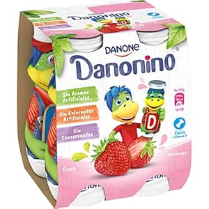 Danone - Danonino Bebedino, Leche fermentada con Fresa, Pack 4 x 100 g ...