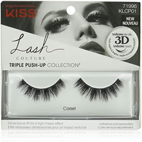 KISS Lash Couture Triple Push Up Collection, 3D Volume False Eyelashes with Triple Design ...