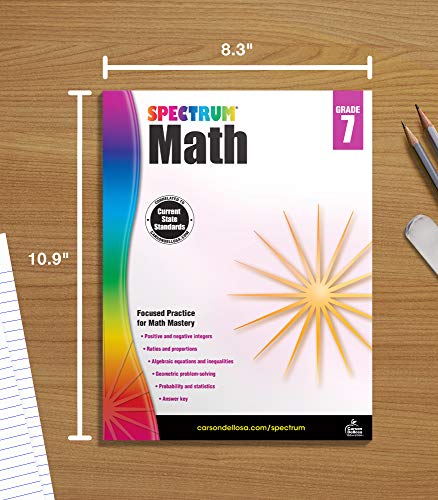 Spectrum 7th Grade Math Workbooks, Ages 12 to 13, 7th Grade Math ...