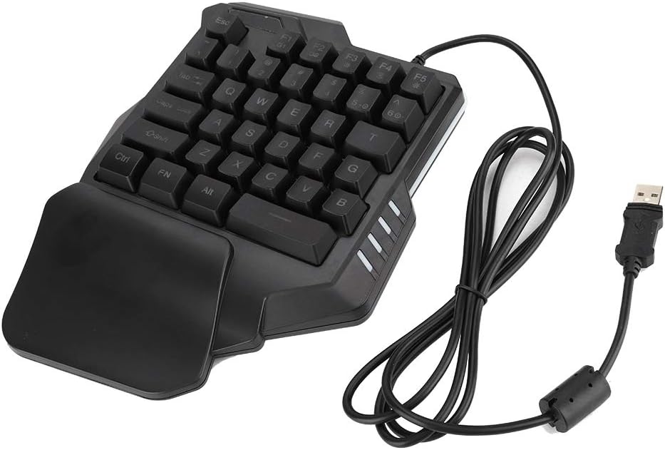 Cuifati One-handed Wired Keyboard,Wired 35 Keys Rainbow LED Backlit ...