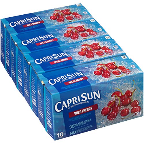 Capri Sun Wild Cherry Ready-to-Drink Juice (40 Pouches, 4 Boxes of 10 ...