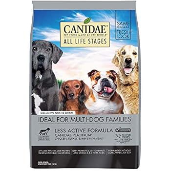 Amazon.com: CANIDAE All Life Stages Platinum Less Active Dog Dry Food ...