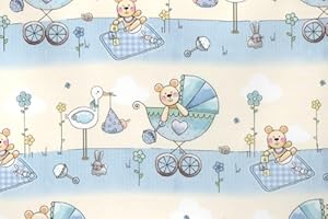 2 x Blue Bear, Pram & Stork, New Born Baby Boy / Christening Gift Wrap ...