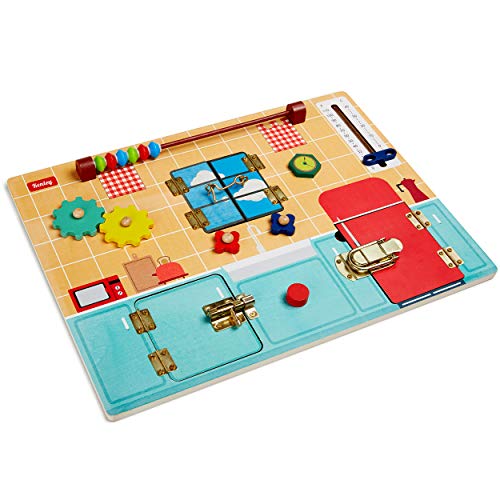 Buy Busy Board For Toddlers Wooden Montessori Activity Board For Fine 