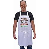Amazon.com: First Place Chili Cook Off Champion White Bib Aprons : Home ...