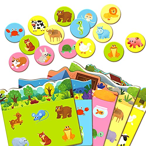 Matching Game,30 PCS Animal Lotto Game for Kids, Memory Matching Game ...